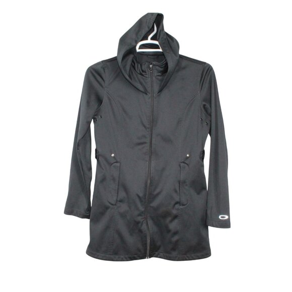 Oakley | Jackets & Coats | Oakley Black Long Sleeve Pockets Hooded Full ...